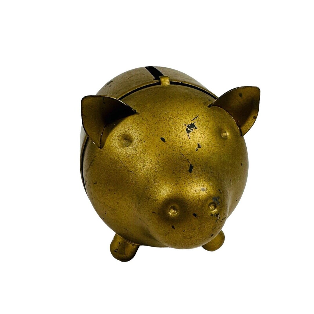 Napier Gold Tone Metal Pig Piggy Bank MCM Mid Century Vintage 1960s ...