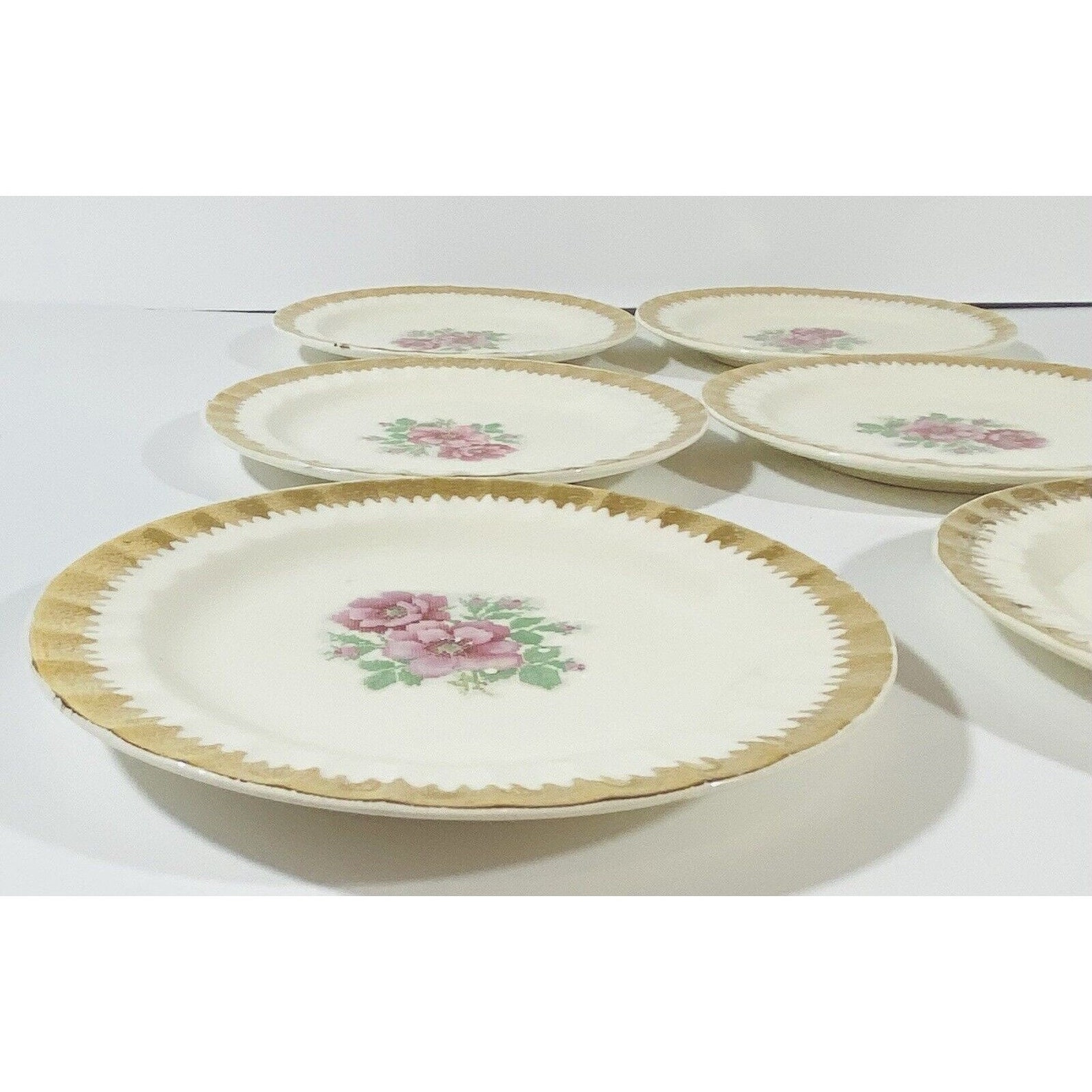 Cronin China Co Bread & Butter Plates Set of 6 Floral Pattern COI162 ...