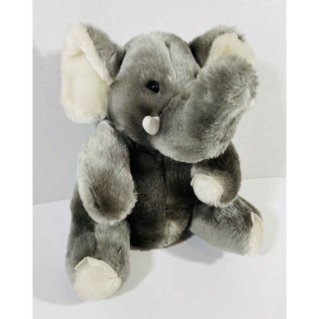 Kellytoy Gray Elephant Plush Animal Stuffed Toy 11 Sitting 2001 Vintage ...