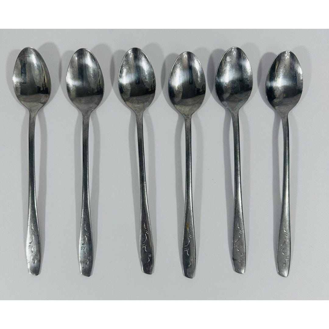 Silco Stainless Mardi Gras 6 Piece Iced Tea Spoons Stainless Steel ...