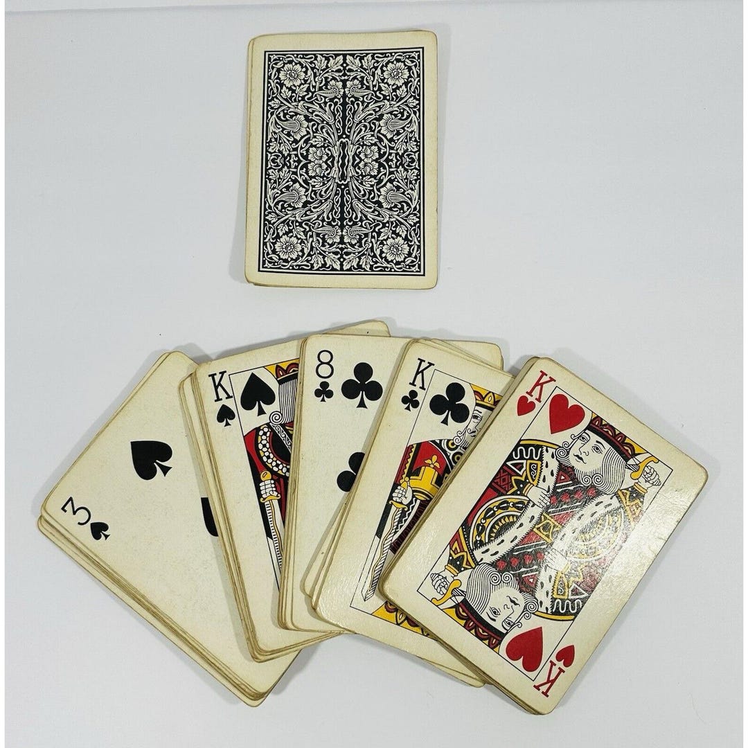Vintage Jumbo Playing Card Game 48 Cards Incomplete Set Crafts Bingo ...