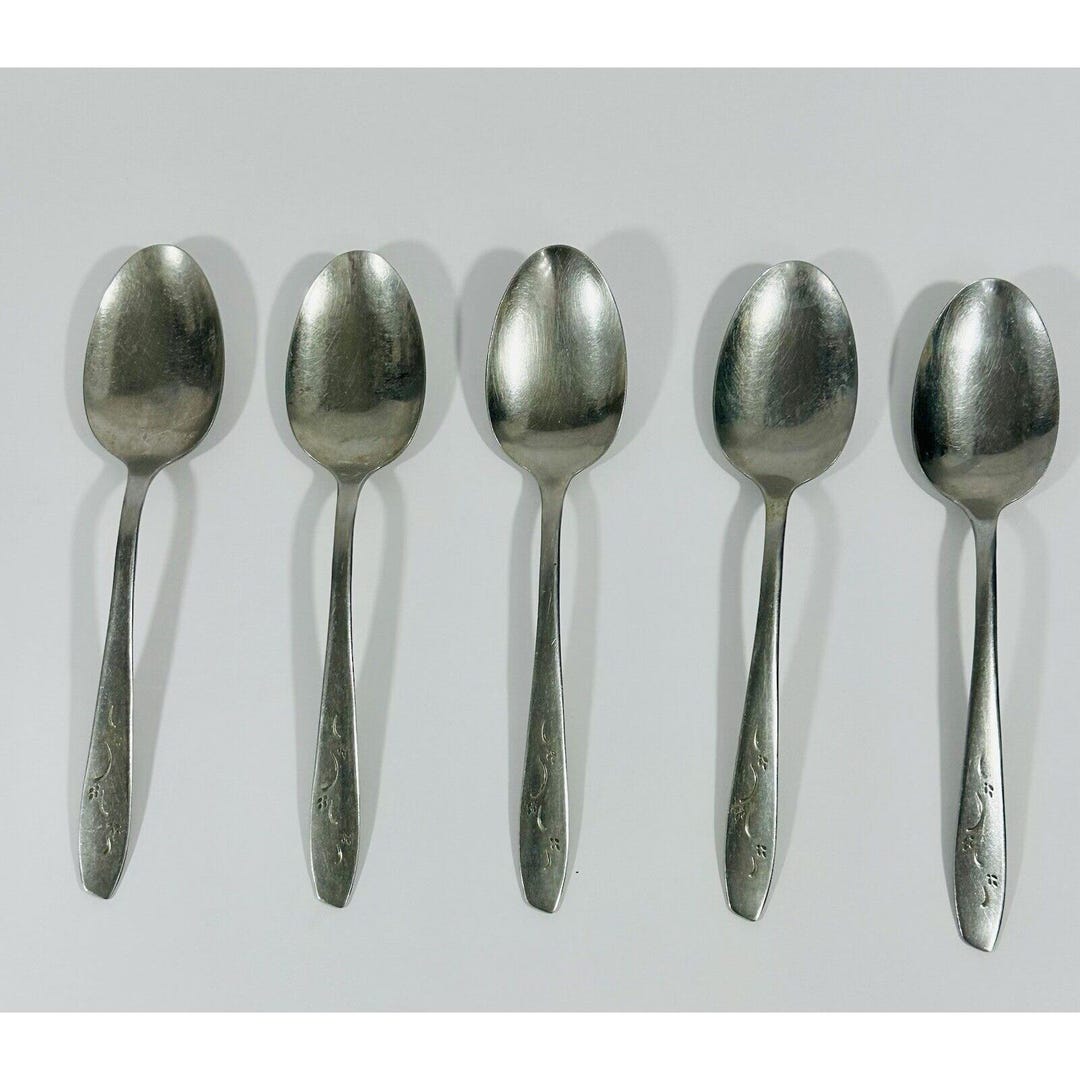 Silco Stainless Mardi Gras 6 Piece Dinner Spoons Stainless Steel 1960s ...