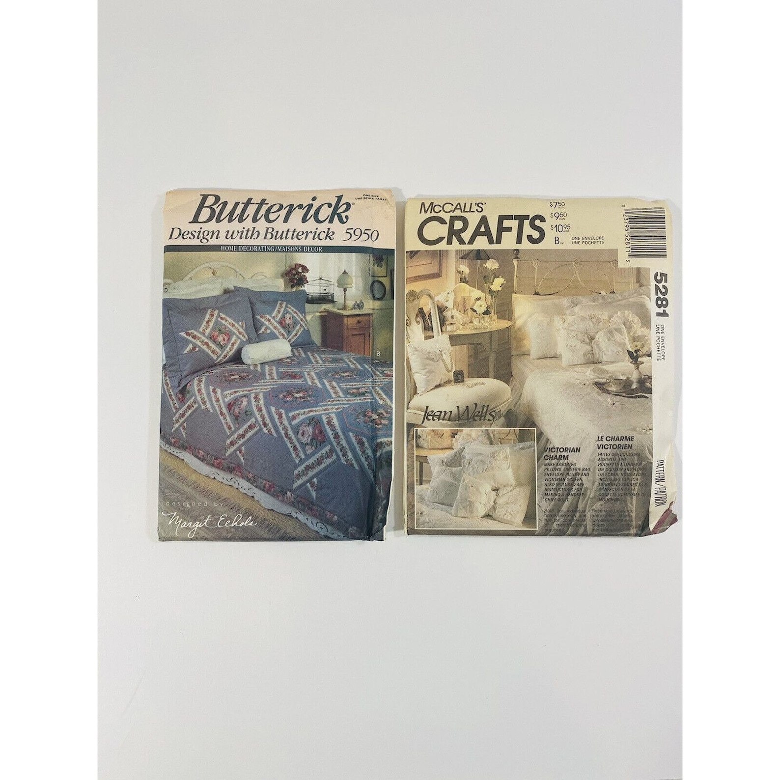 Butterick Mccalls Craft Sewing Patterns Vintage Bed Quilt Pillow Shams ...