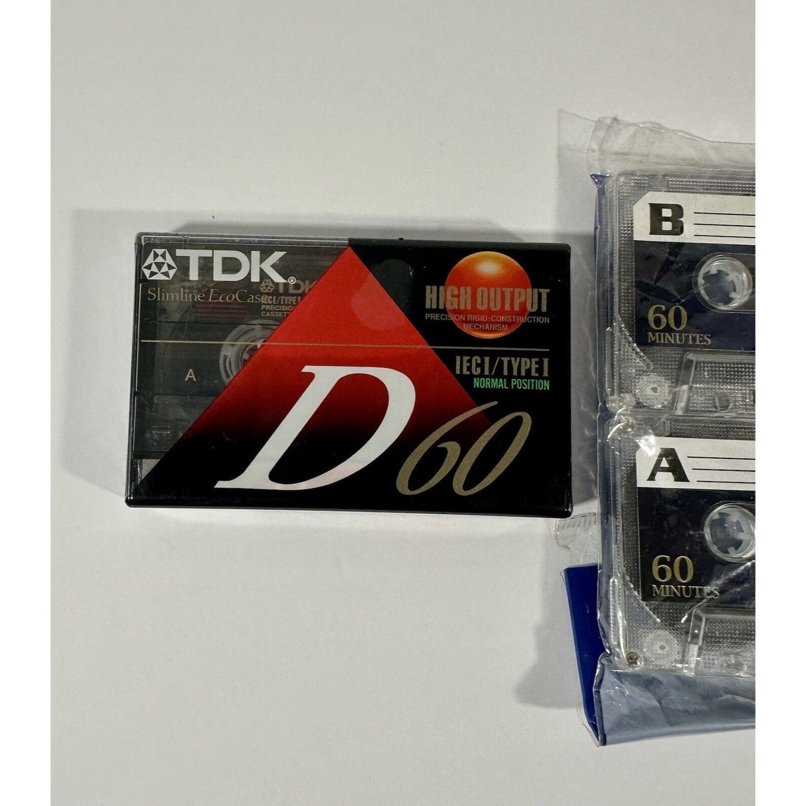 TDK D60 Blank Cassette Tape Ieci/type I High Output Sealed + 2 Realtech ...