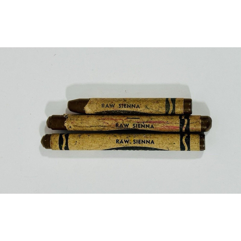 Binney & Smith Vintage Old Crayola Crayons Raw Sienna Color Set 3 Art ...
