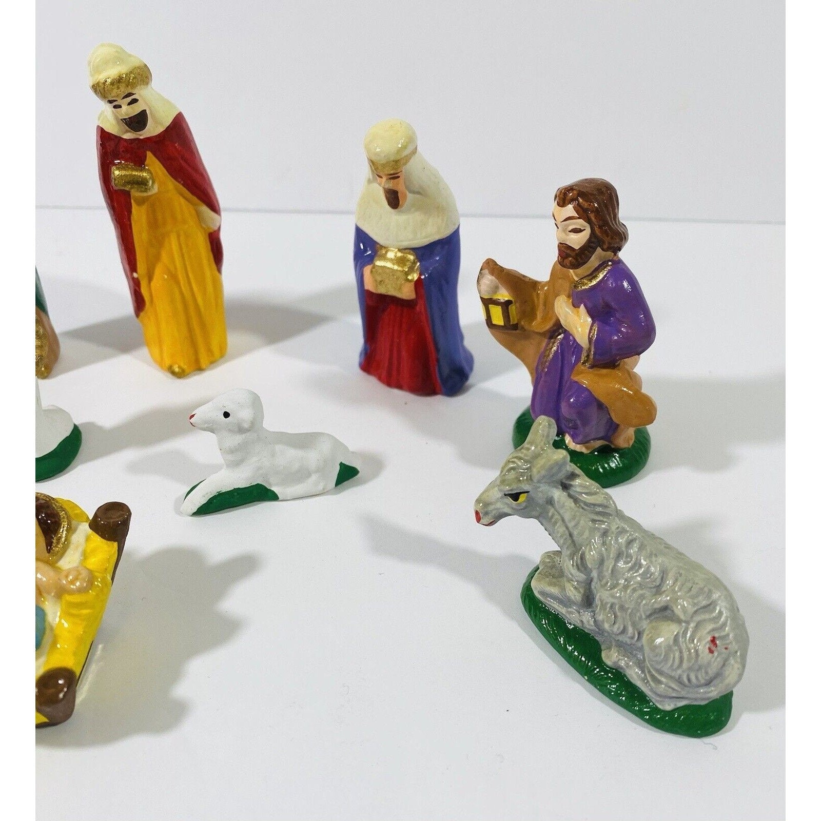 Vintage Atlantic Mold Ceramic Christmas Nativity Set Baby Jesus Holiday ...