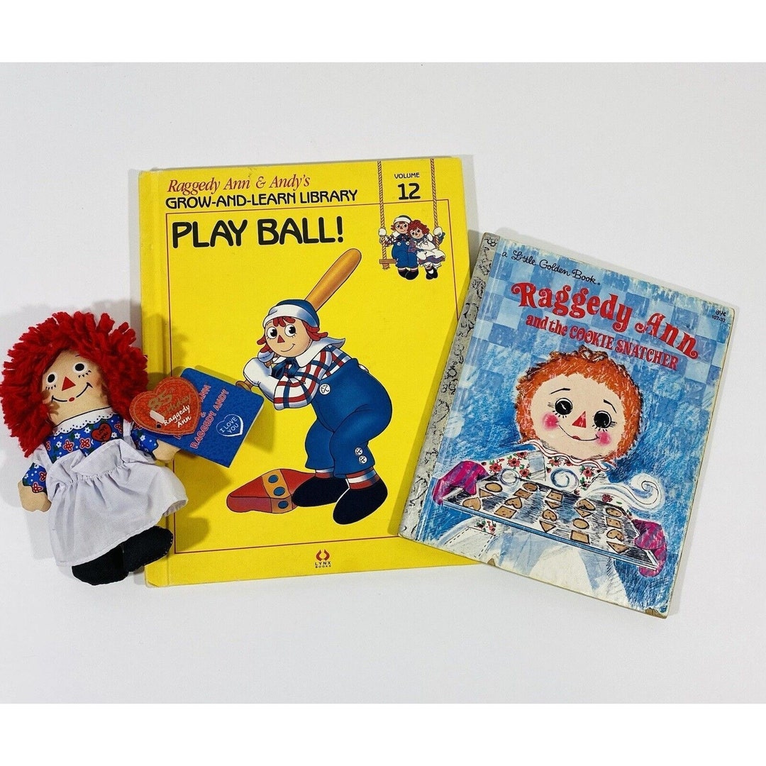 Raggedy Ann Doll With Vintage Books Little Golden Cookie Snatcher Play ...
