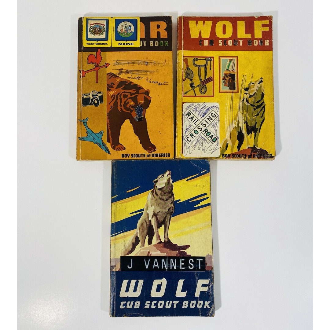 Vintage Boy Cub Scouts of America 3 Book Lot Wolf 1964 Wolf 1972 Bear ...