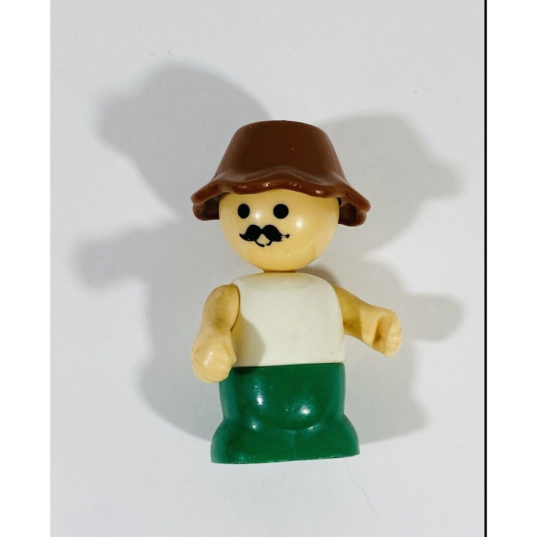 Vintage Little People Man Plastic Moveable Arms Green Pant White Shirt ...