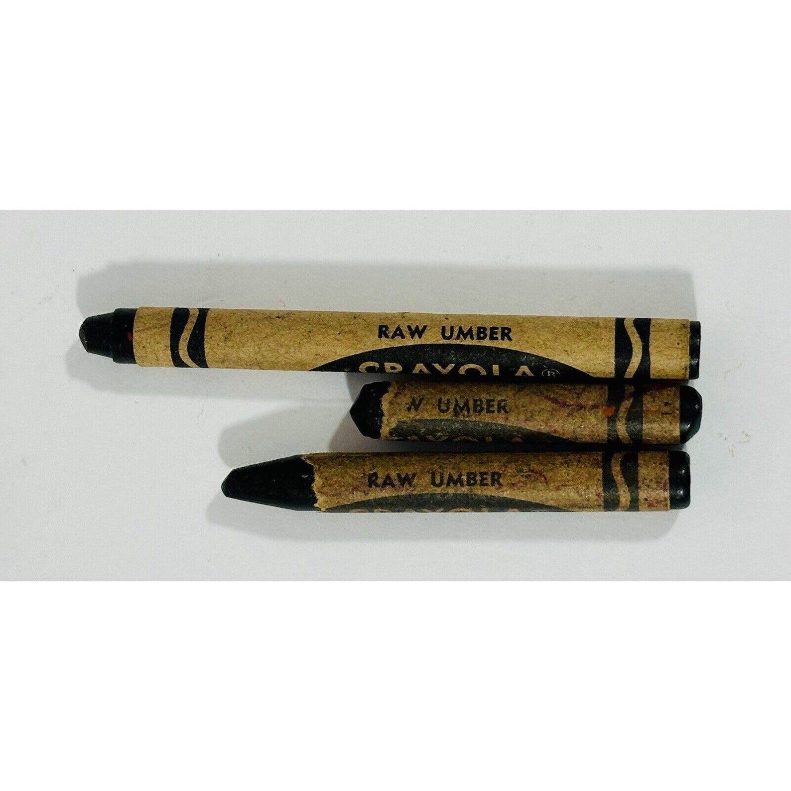 Binney & Smith Vintage Old Crayola Crayons Raw Umber Color Set 3 Art ...