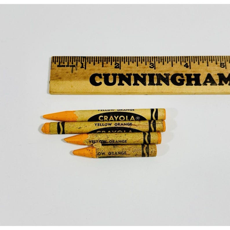 Binney & Smith Vintage Old Crayola Crayons Yellow Orange Color Set 4 ...