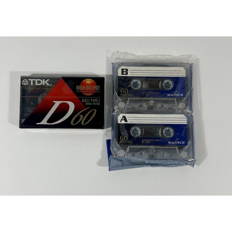 TDK D60 Blank Cassette Tape Ieci/type I High Output Sealed + 2 Realtech ...