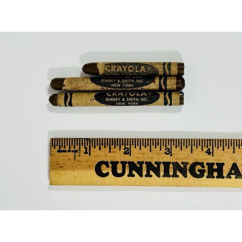 Binney & Smith Vintage Old Crayola Crayons Raw Sienna Color Set 3 Art ...