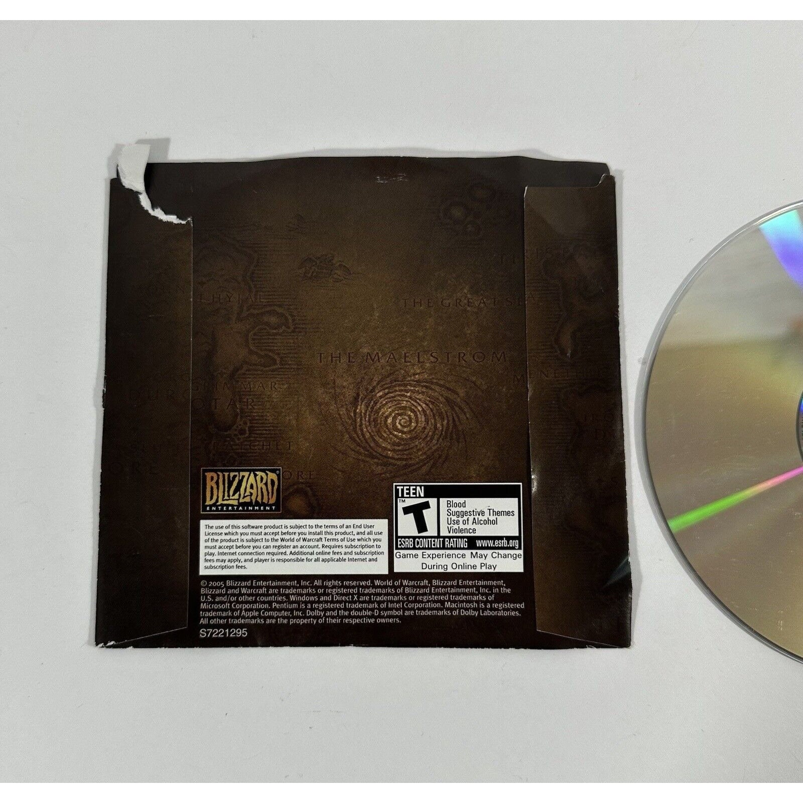 World of Warcraft Original PC Game Blizzard (2004) Disc #5 Only Paper ...