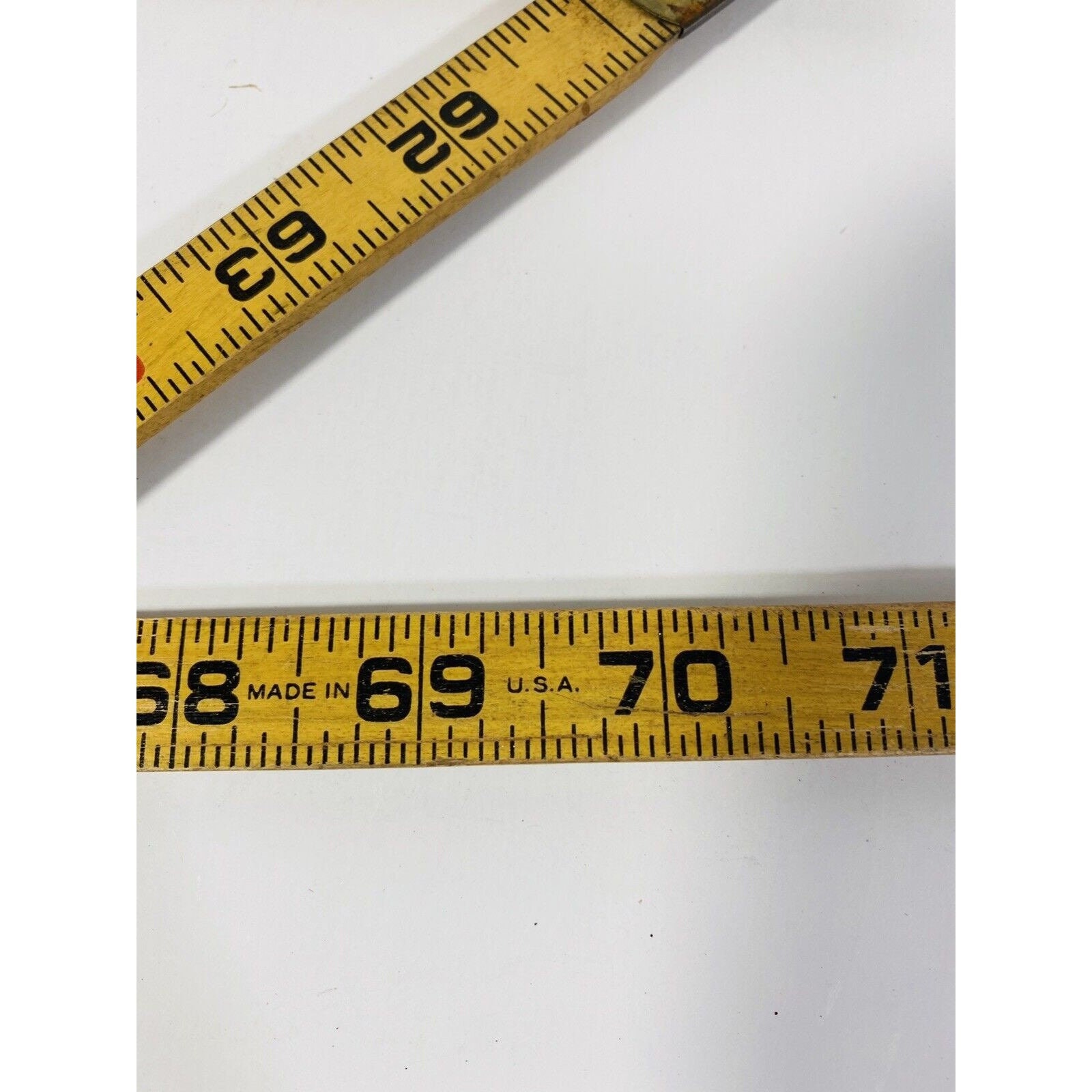 Vintage Lufkin Folding Wooden Ruler Brass Fittings USA Crafts Rustic ...