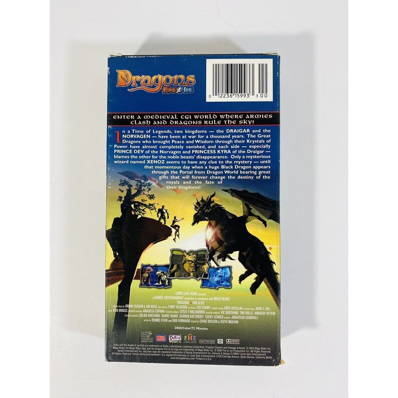 Dragons Fire & Ice VHS 2004 Animated Medieval Dragons Portal Kingdom Fantasy - Etsy