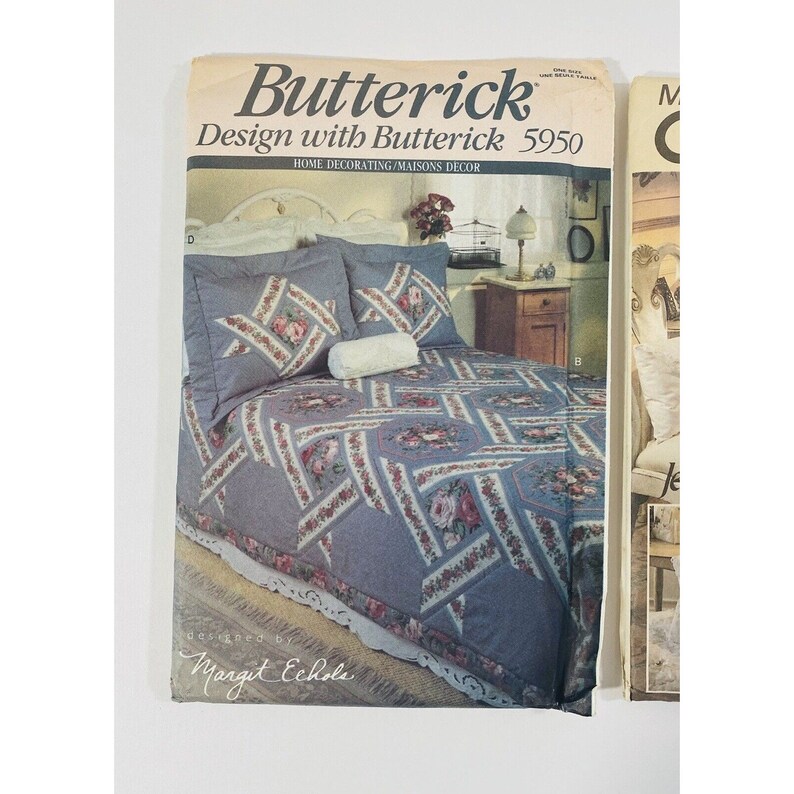 Butterick Mccalls Craft Sewing Patterns Vintage Bed Quilt Pillow Shams ...