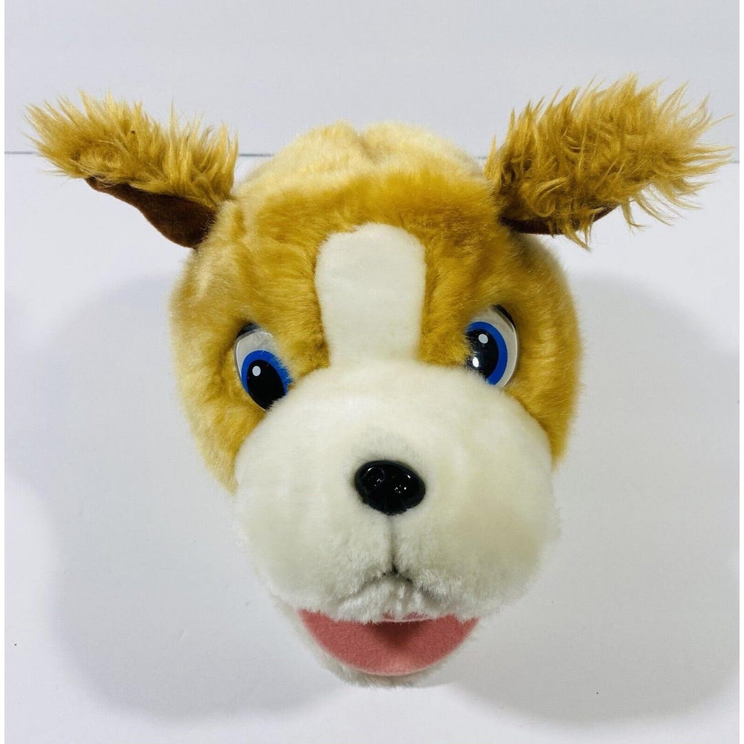 Poof Slinky Dog Spaniel Head Hand Puppet Brown Stuffed Plush Animal Toy ...