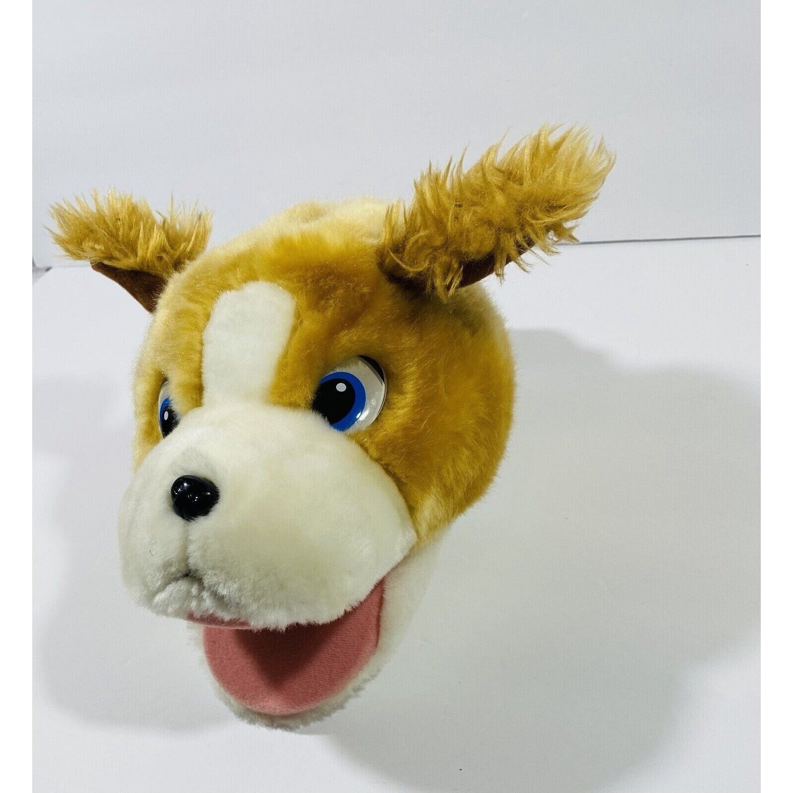 Poof Slinky Dog Head Hand Puppet Brown Spaniel Stuffed Plush Animal Toy ...
