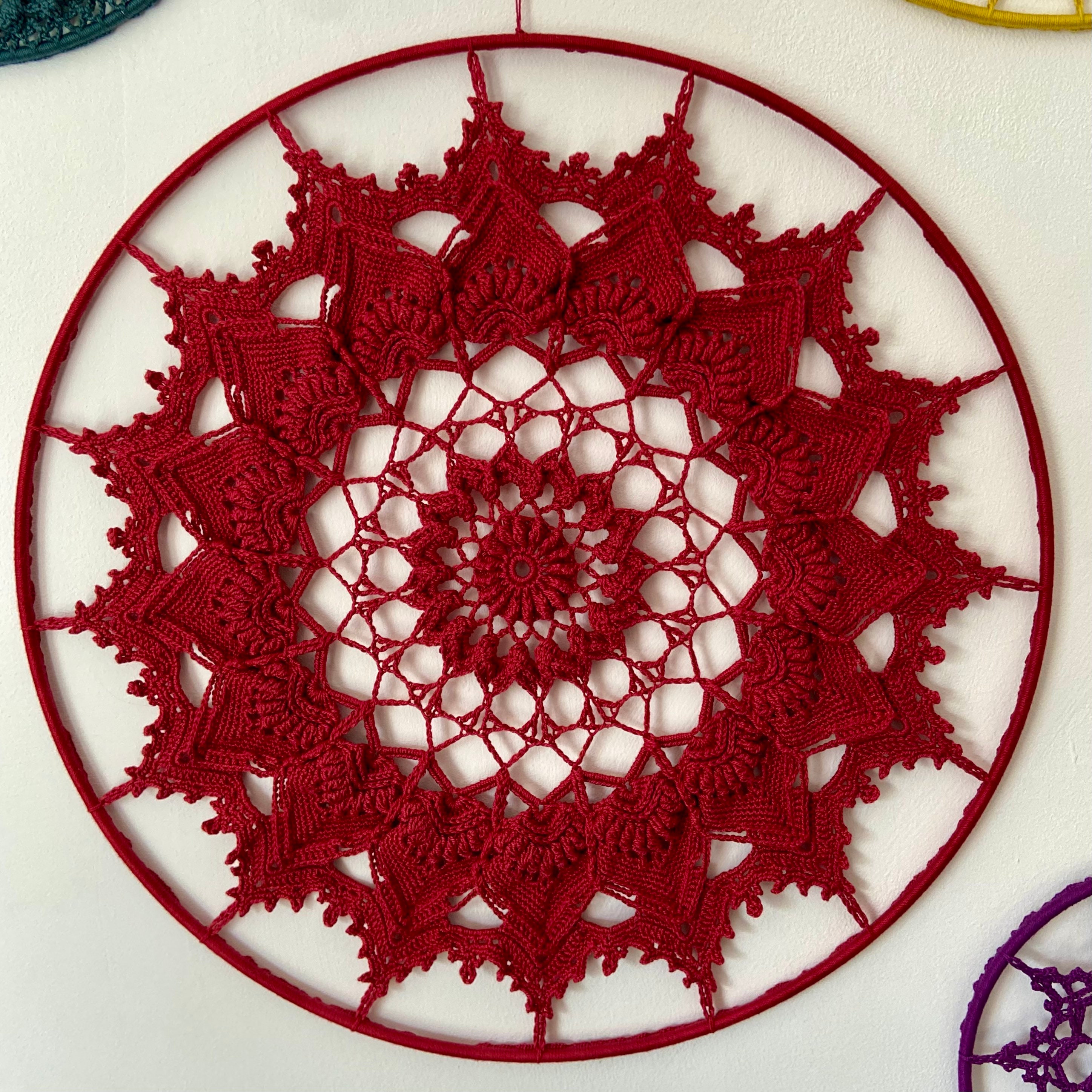 Red Hanging Doily 35cm | Etsy