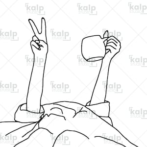 Morning Coffee Line Art Print: Bedroom Wall Decor (digital Download) - Etsy
