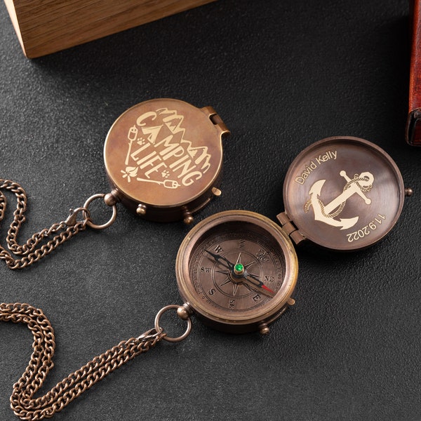 Engraved Compass - Etsy
