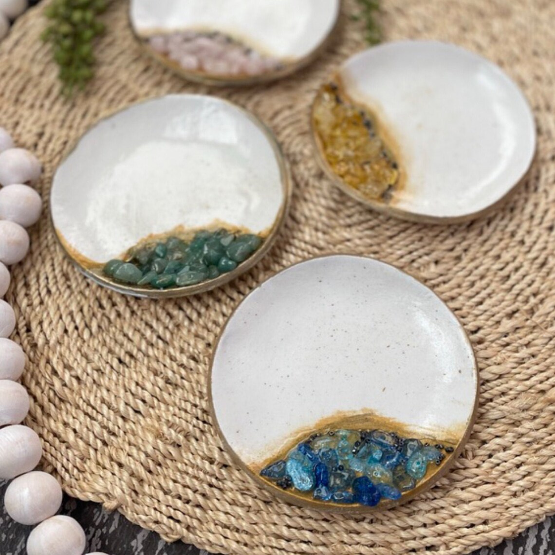 Trinket Dish With Gems, Geode Dish - Etsy