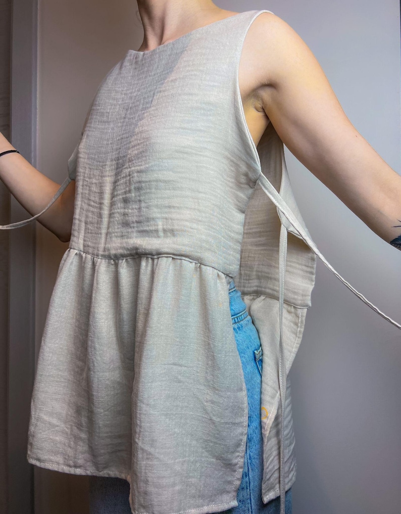 Lily Ruffle Side Tie Tank Top Sewing Pattern: Beginner Friendly (PDF ...