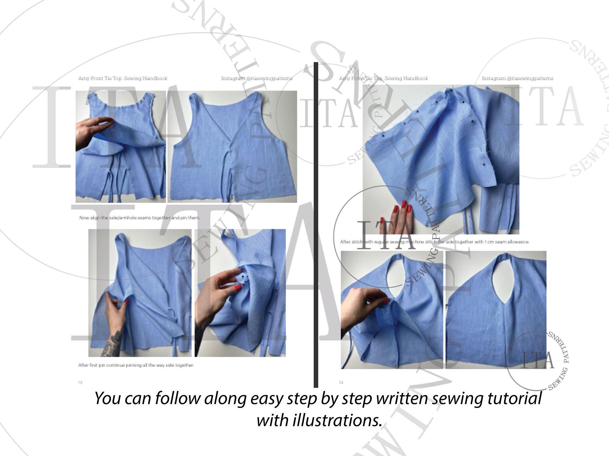 Amy Ruffle Front Tie Tank Sewing Pattern | Digital PDF Sewing Pattern ...