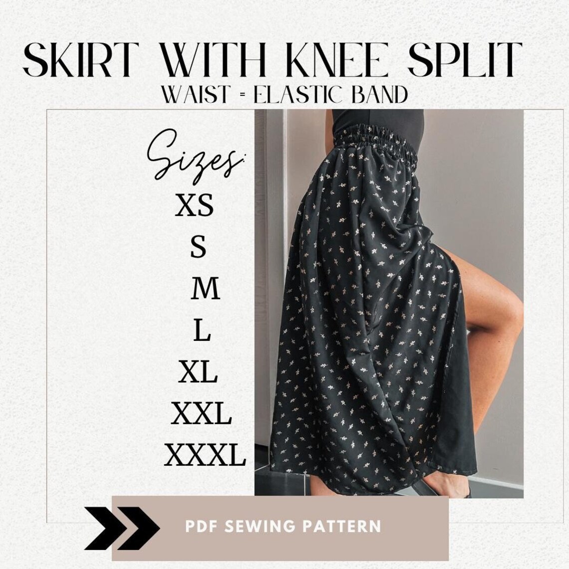 Skirt Pattern Lena, Flared Midi Skirt Sewing Pattern PDF for Women ...