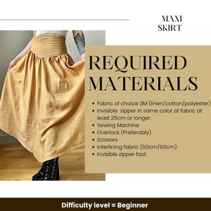 Maxi Skirt Sewing Pattern | XS-XL | Instant Download | Easy Digital PDF ...