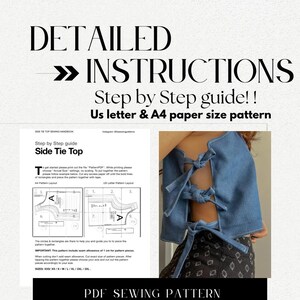 Side Tie Top Sewing Pattern: Beginner Friendly (XXS-XXXL) (PDF Pattern ...