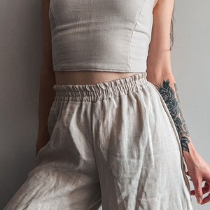 Linen Summer Set Pattern| Crop Top Pattern & Wide Legs Pants Pattern ...