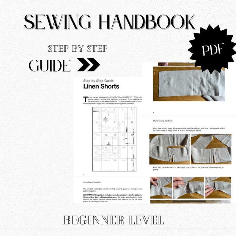 Womens Linen Shorts Sewing Pattern, Sewing Patterns for Women, Easy ...