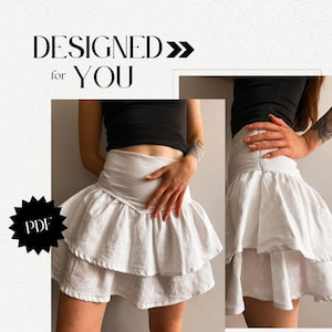 Sewing Pattern Ruffled Skirt Pattern Mini Skirt Sewing Pattern Summer ...