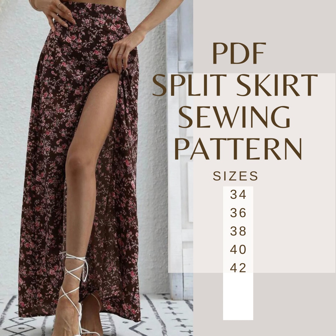 Skirt Pattern Lena, Flared Midi Skirt Sewing Pattern PDF for Women ...