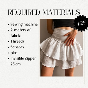Sewing Pattern Ruffled Skirt Pattern Mini Skirt Sewing Pattern Summer ...