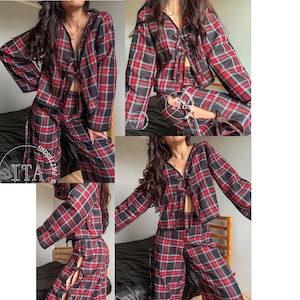 Christmas Matching Two Piece Set Sewing Patterns / Front Tie Blouse ...