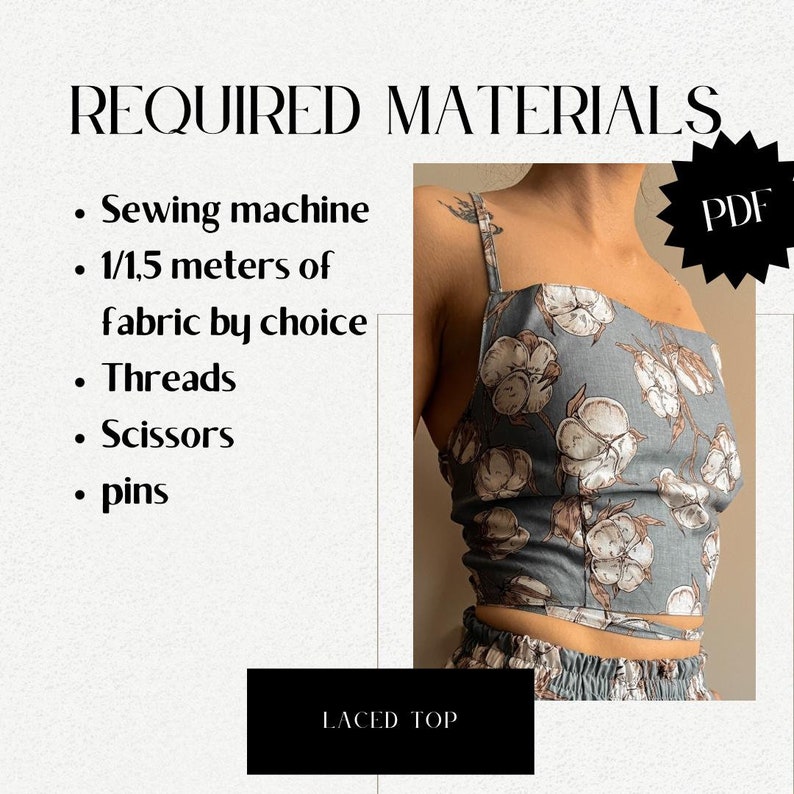 Laced-up Y2K Top Sewing Pattern: Beginner Friendly (XS-XXXL) (PDF ...
