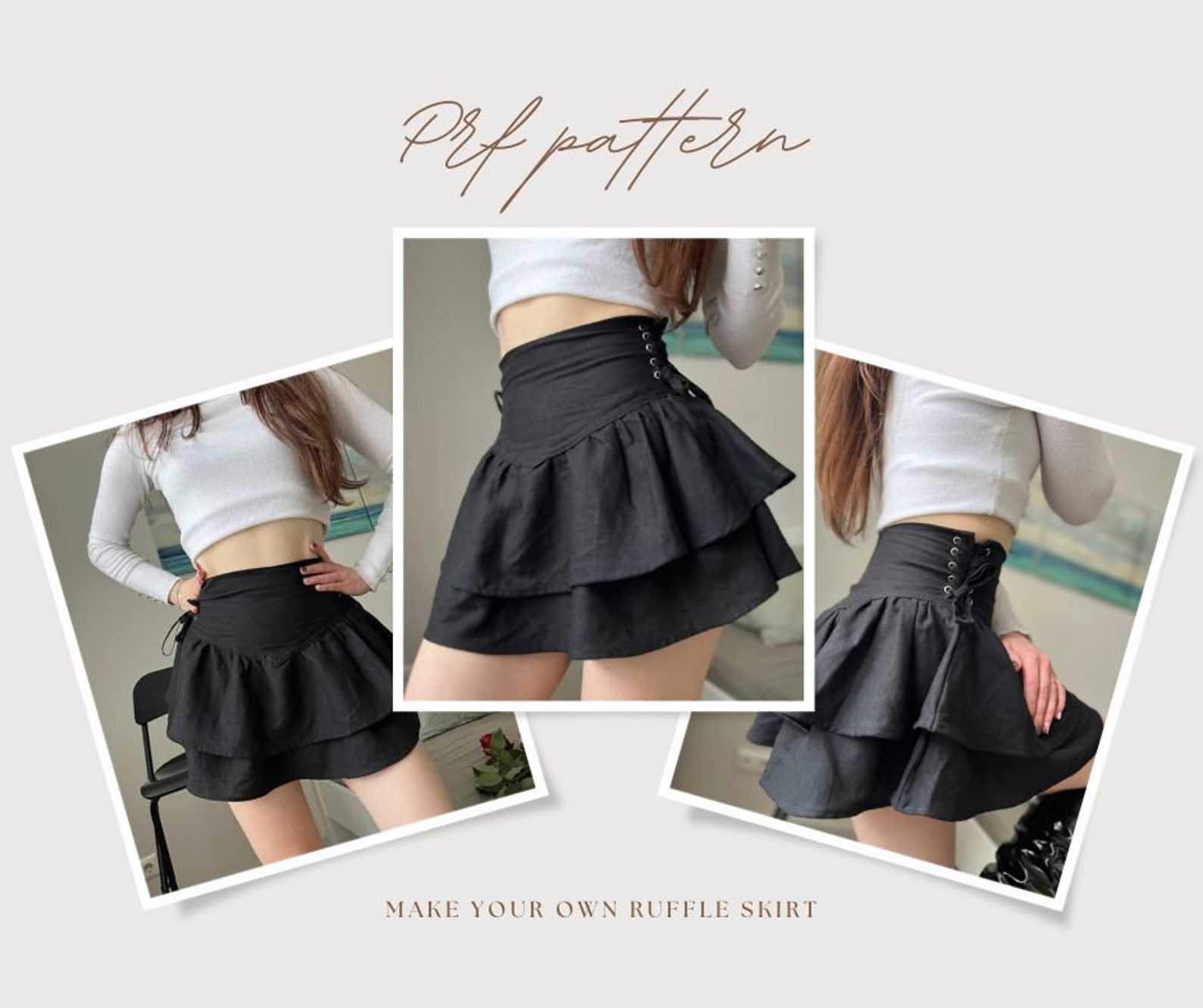 Ruffle Mini Skirt Sewing Pattern: DIY Gothic Style (PDF Pattern) - Etsy