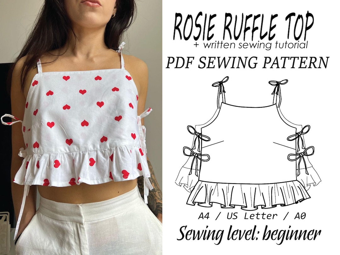 Rosie Ruffle Top Sewing Pattern | Digital PDF Sewing Pattern | Instant ...
