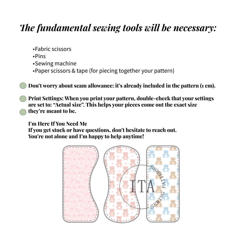 Baby Burp Cloth Sewing Pattern: 3 Styles (PDF Download) Baby and ...