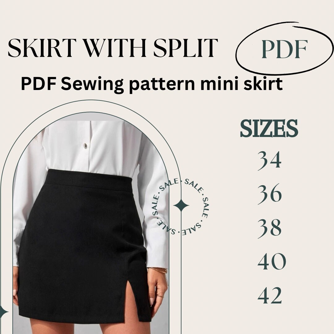 Skirt With Split, Mini Skirt, Skirt Sewing Pattern, High Waste Skirt ...