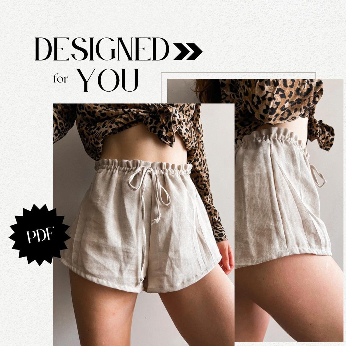 Womens Linen Shorts Sewing Pattern, Sewing Patterns for Women, Easy ...