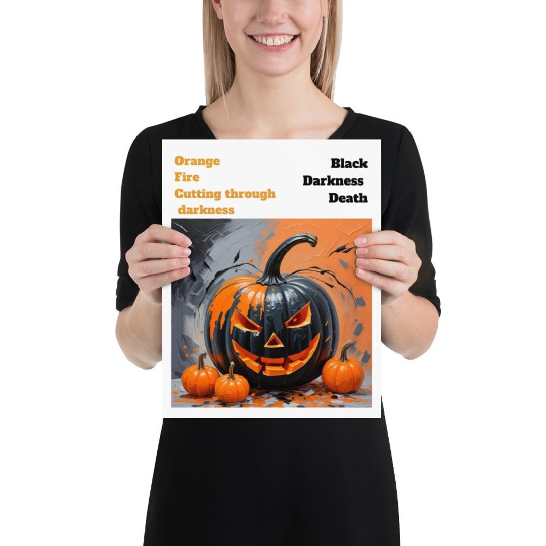 Pumpkin Halloween Poster Art Halloween Decorations for Wall Art Black ...