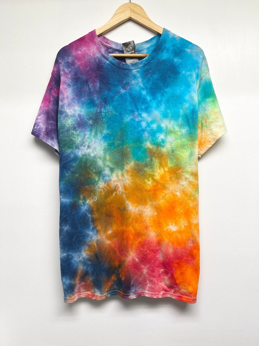 S-5XL, Hand Dyed, Pink Blue Orange Tie Dye T-shirt, Size S-5XL - Etsy