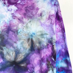 S-5XL, Hand Dyed, Purple Brown Green Watercolor Tie Dye Long Sleeve T ...