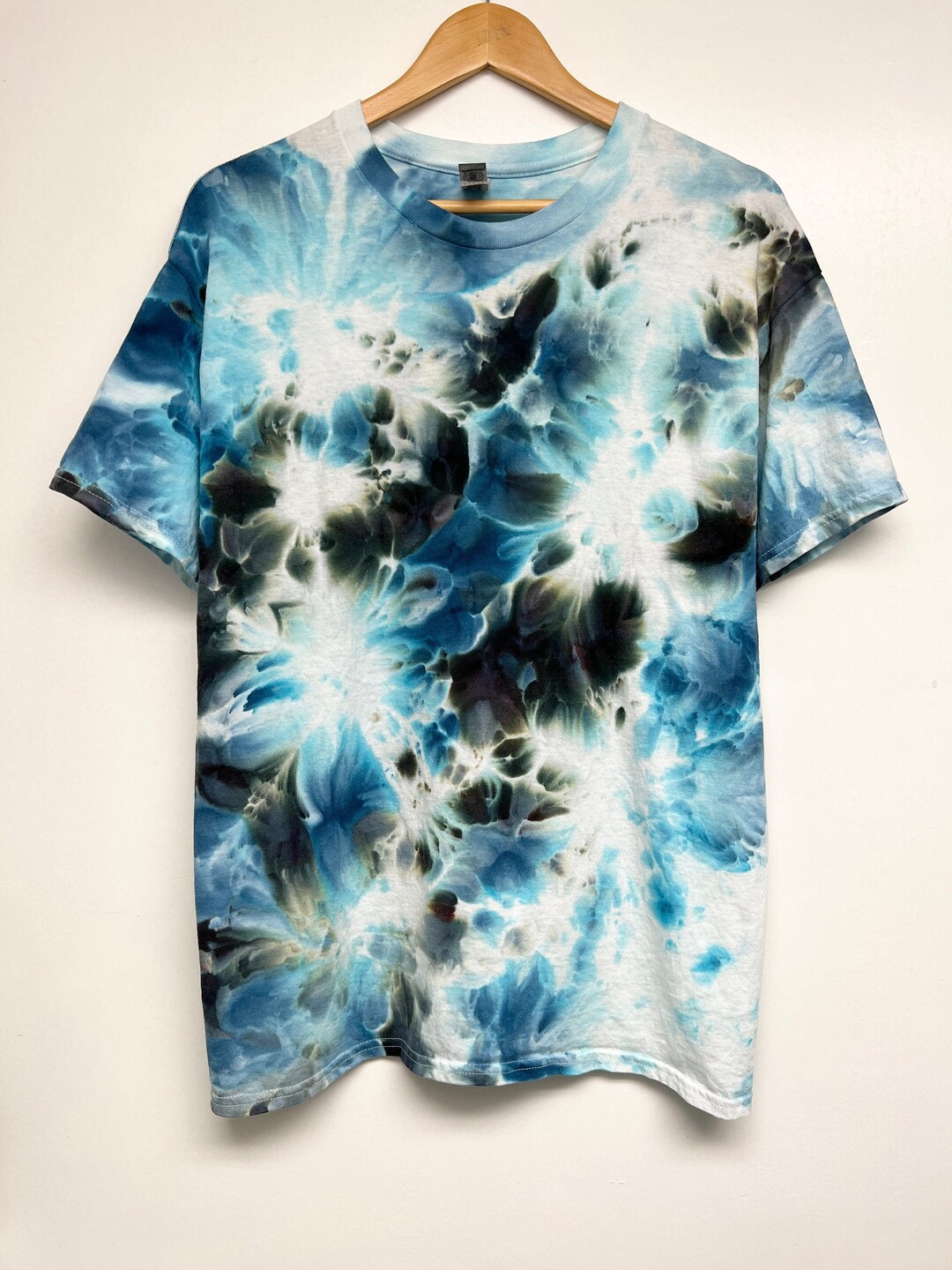 S-5XL, Individually Hand Dyed, Blue Black Watercolor Tie-dye T-shirt ... S-5XL, Individually Hand Dyed, Blue Black Watercolor Tie-dye T-shirt ...