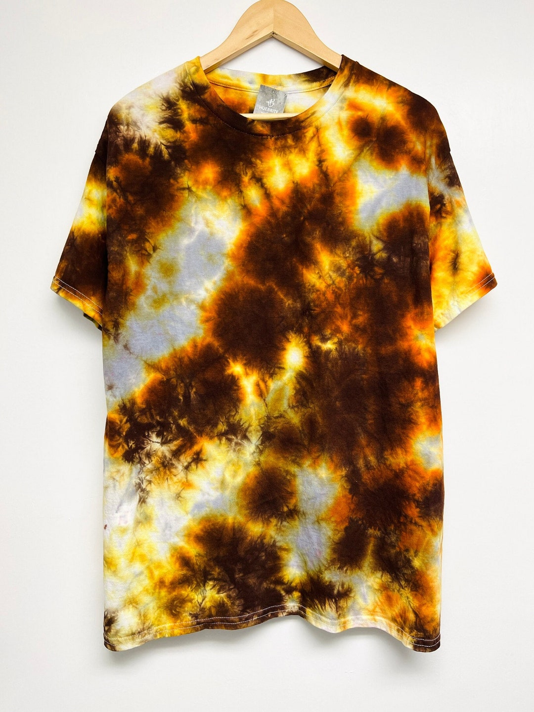 S-3XL, Individually Hand Dyed, Yellow-orange Black Tie-dye T-shirt ... S-3XL, Individually Hand Dyed, Yellow-orange Black Tie-dye T-shirt ...