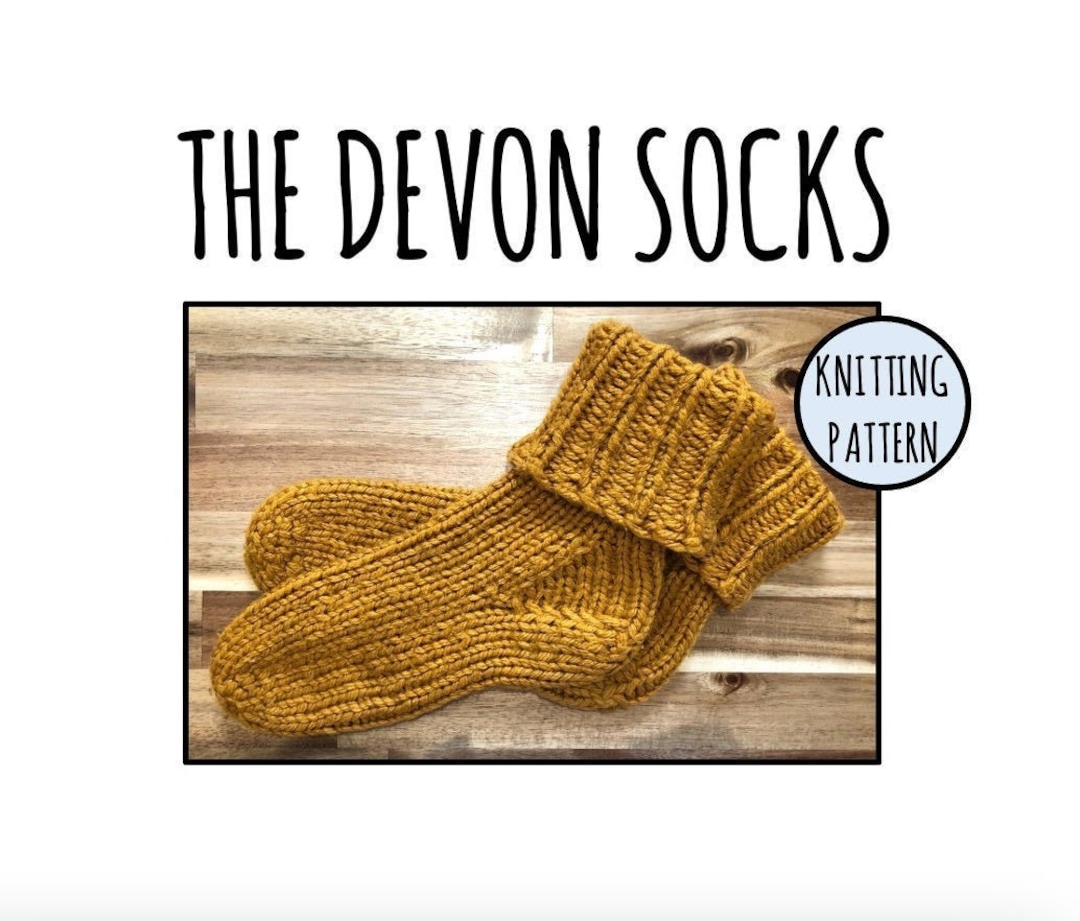 The Devon Socks: Chunky Knitted Socks - Knitting Pattern - Etsy